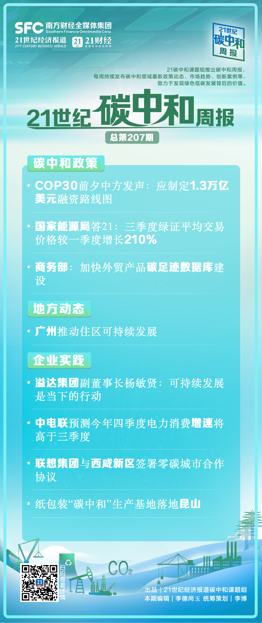 COP30前夕中方发声，国家能源局答21丨碳中和周报 - ESG - 南方财经网